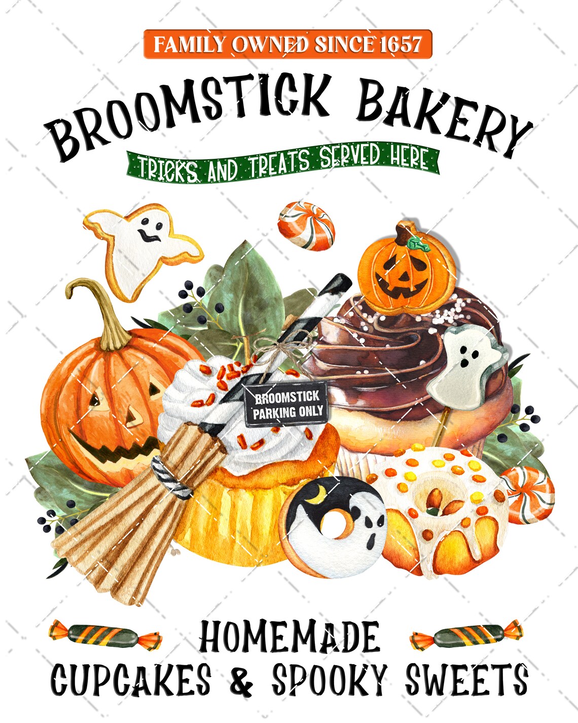 Halloween Bakery Broomstick Bakery Trick Treat Halloween - Etsy