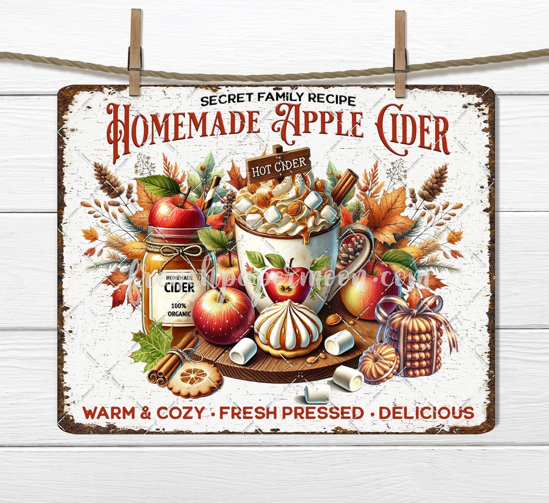 Homemade Old Fashioned Apple Cider Cozy Autumn Fall Kitchen Decor ...