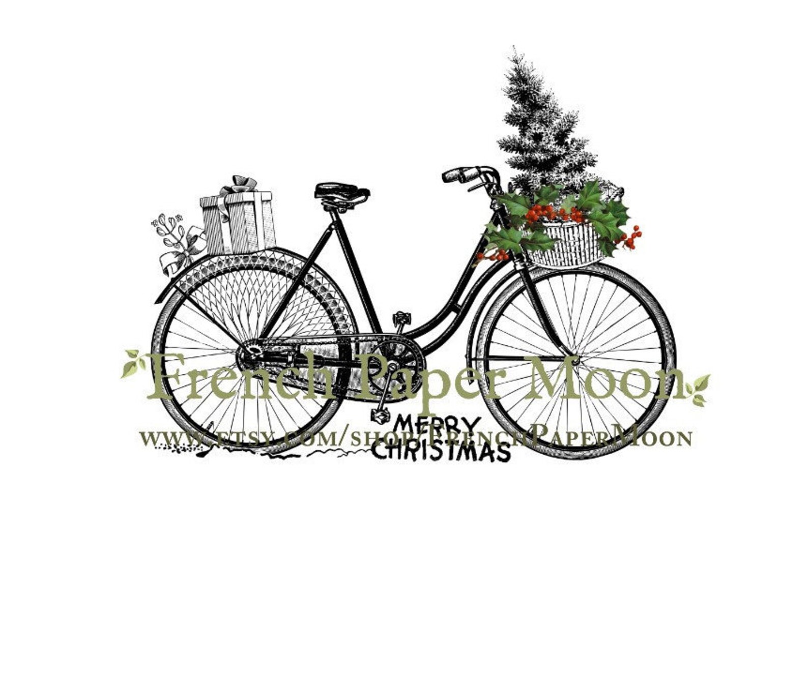 Digital Christmas Bike Vintage Christmas Bike Download - Etsy