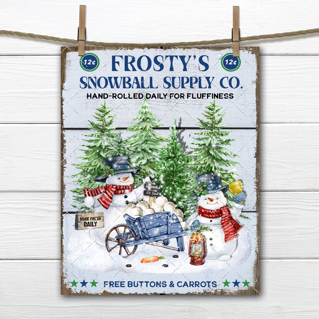 Christmas Frosty Snowman Sign Snowballs, Farmhouse Christmas Decor DIY ...
