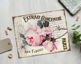 Digital Victorian Rose Printable French Graphic Roses | Etsy