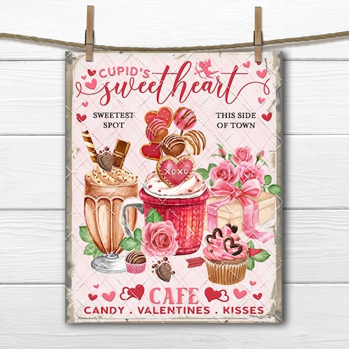 Sweetheart Cafe DIY Valentine Sign Cupids Cafe Valentine - Etsy