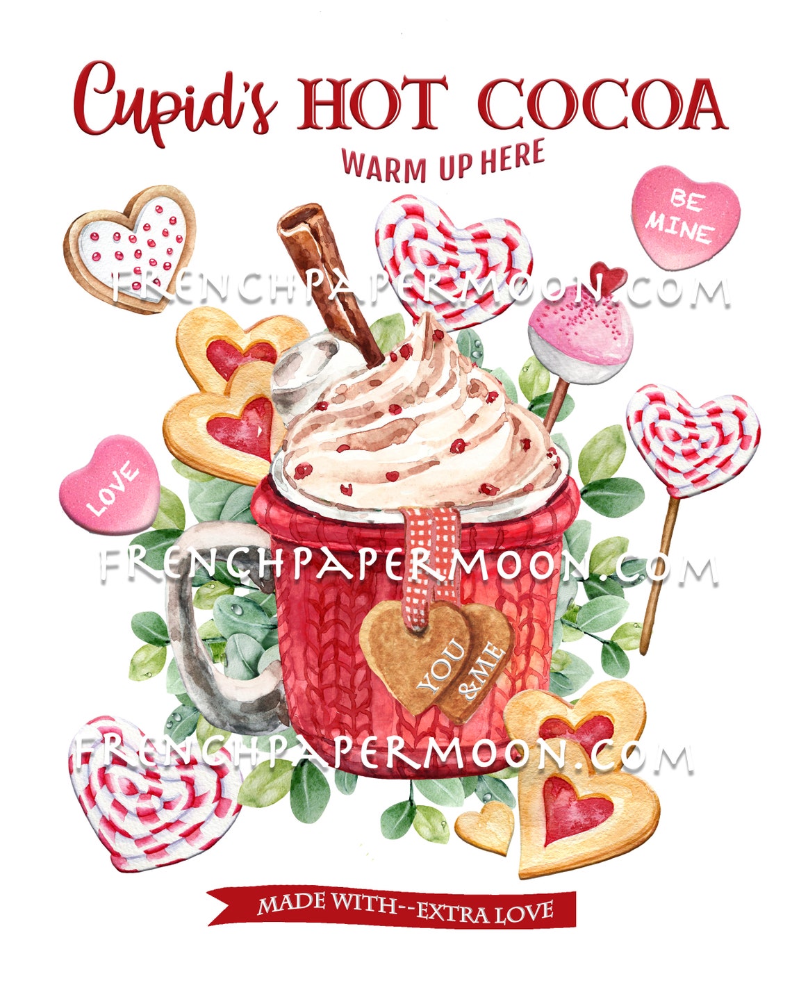 Valentine Hot Cocoa Hot Chocolate DIY Valentine Sign | Etsy