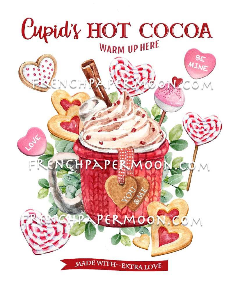 Valentine Hot Cocoa Hot Chocolate DIY Valentine Sign - Etsy