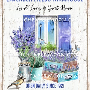 Lavender Farmhouse, Digital, Lavender Market, DIY Lavender Sign, Tiered ...
