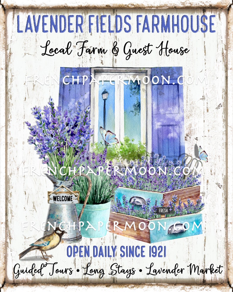 Lavender Farmhouse, Digital, Lavender Market, DIY Lavender Sign, Tiered ...