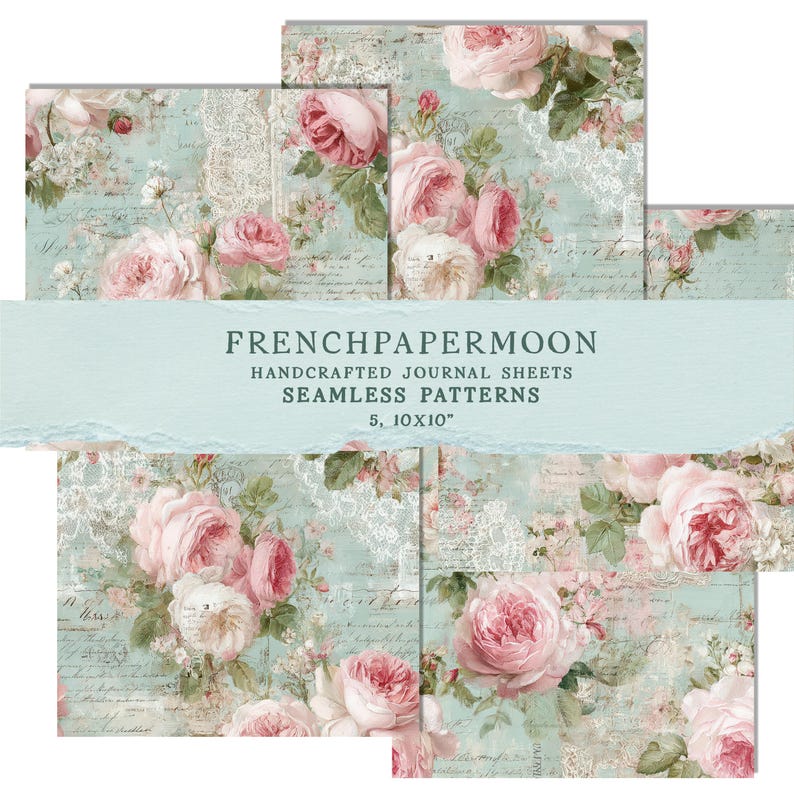 Shabby Chic Kit, Junk Journal Pages: Old Fashioned Roses Vintage ...