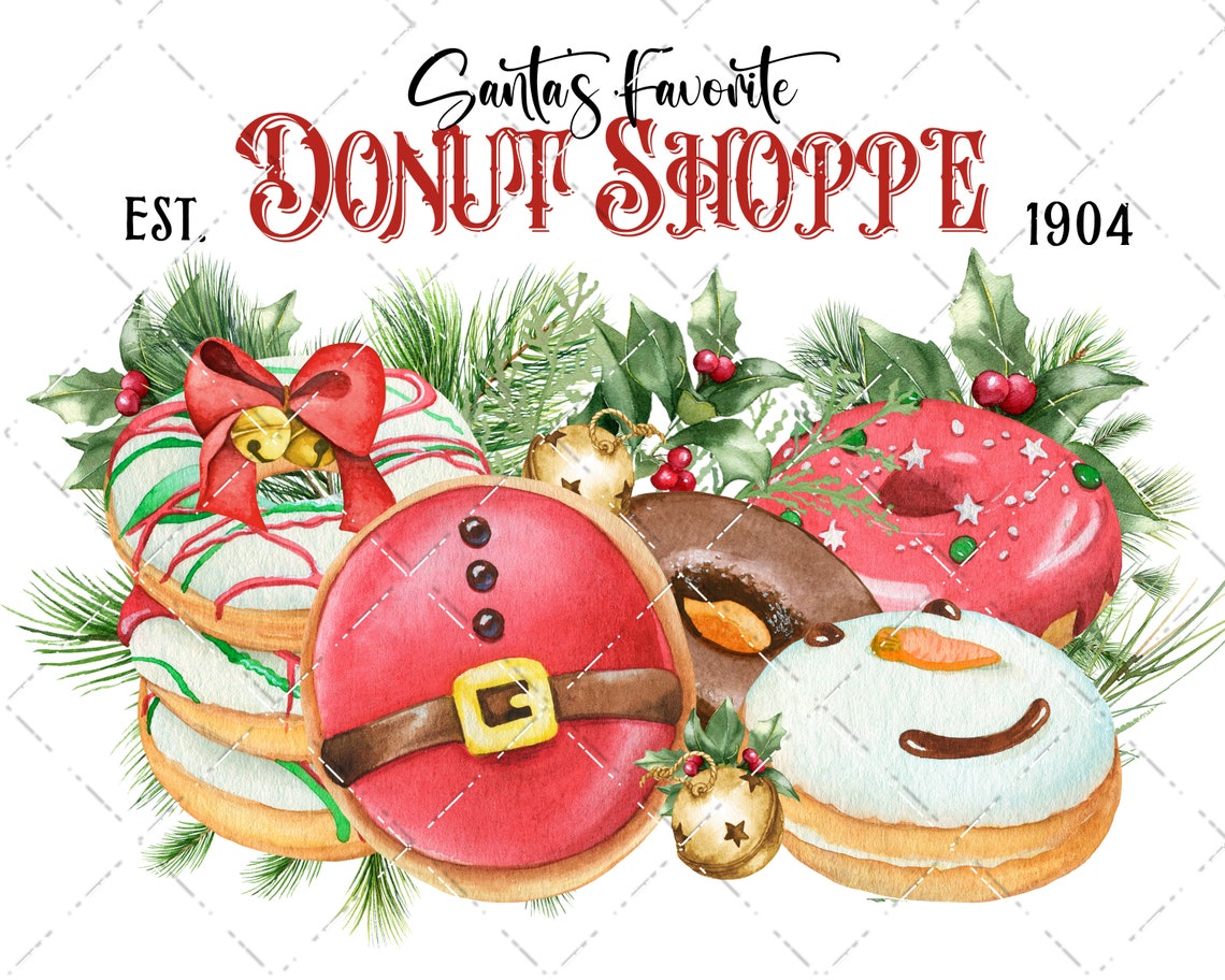 Christmas Donut Shop Santa's Favorite Christmas - Etsy