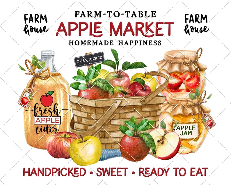 Apple Market Apple Cider DIY Fall Apple Sign Farmhouse - Etsy