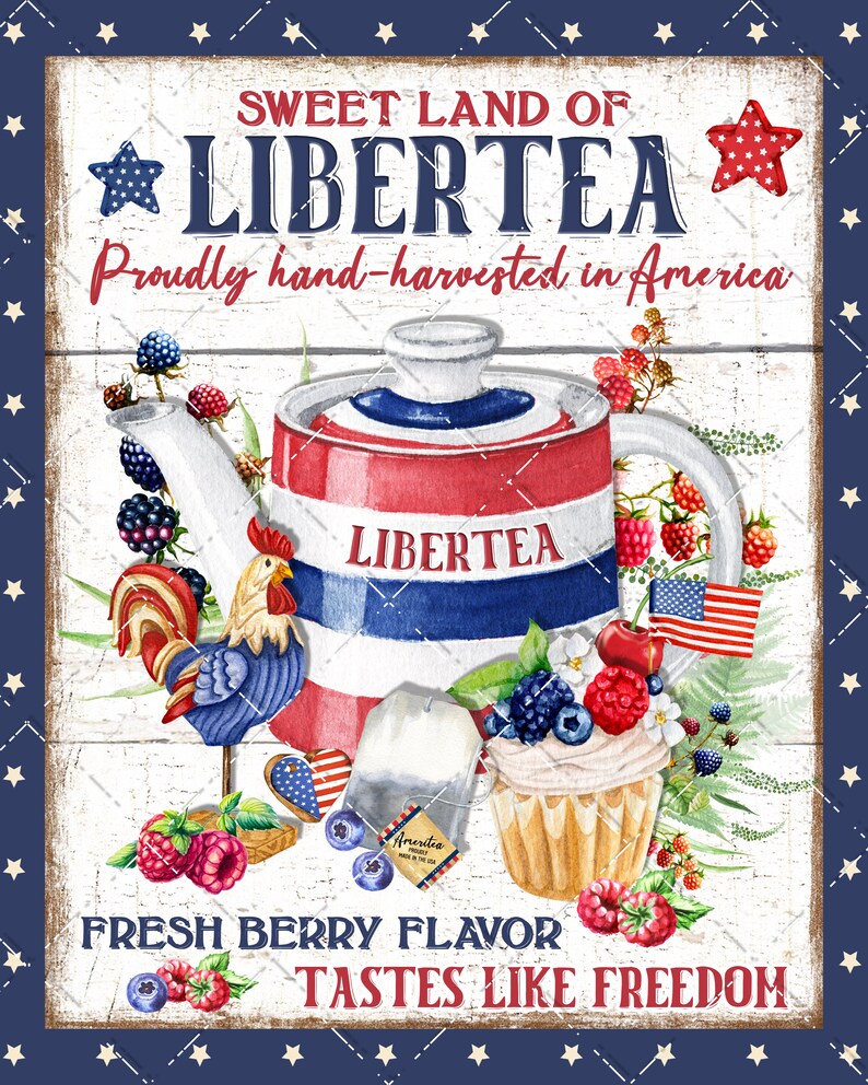 Patriotic DIY Sign 4th of July Tea Party Patriotic Teapot - Etsy