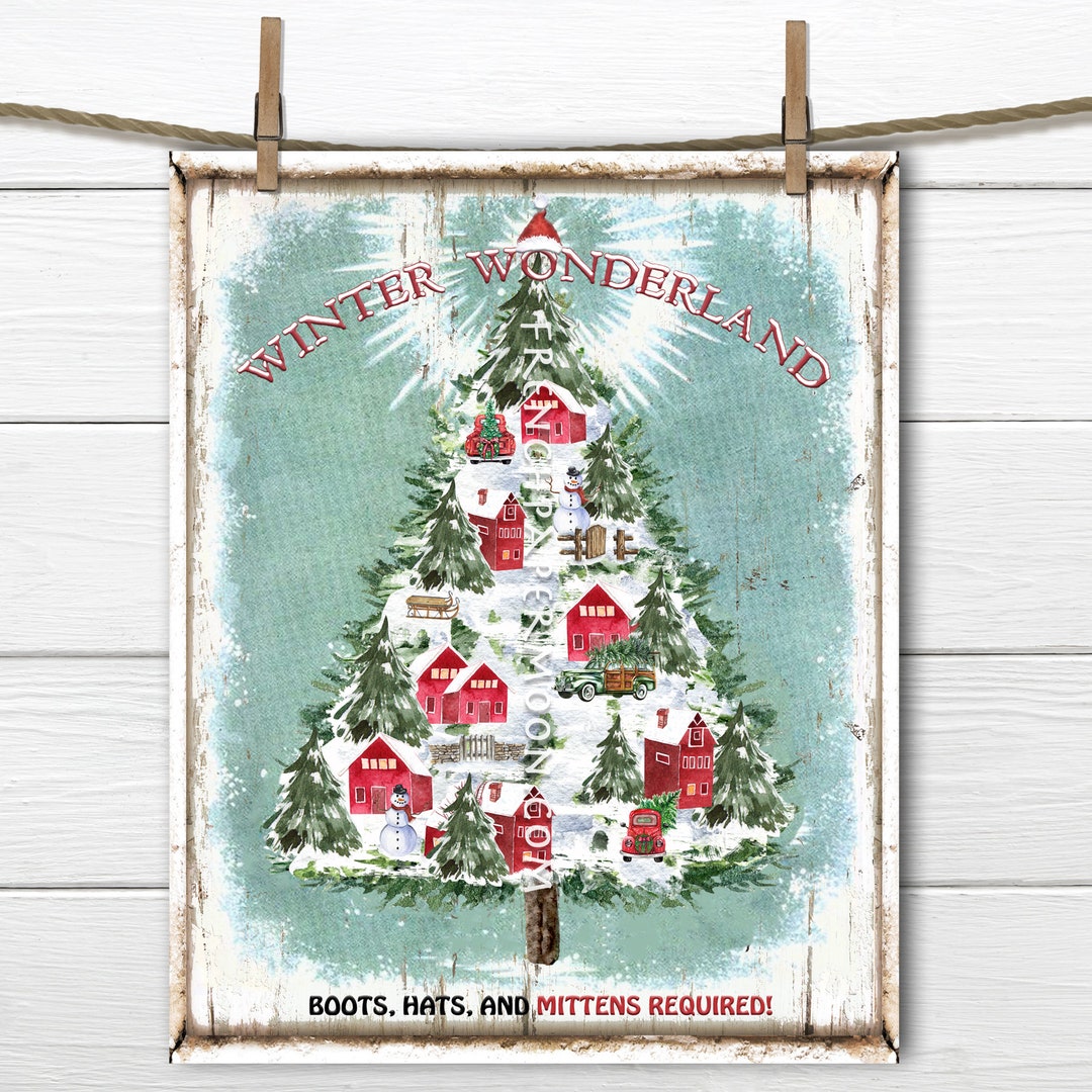Winter Wonderland Christmas Digital, Christmas Village, Christmas Tree ...