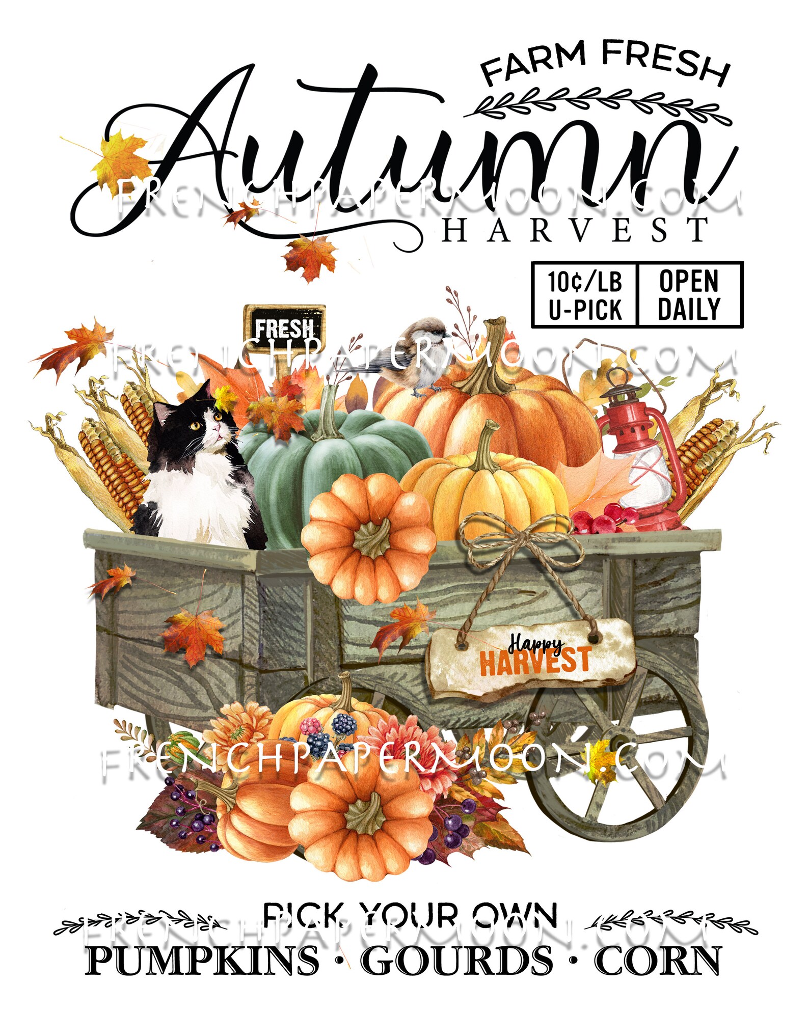 Autumn Harvest Pumpkin Wagon Fall Farmhouse Market DIY Fall - Etsy