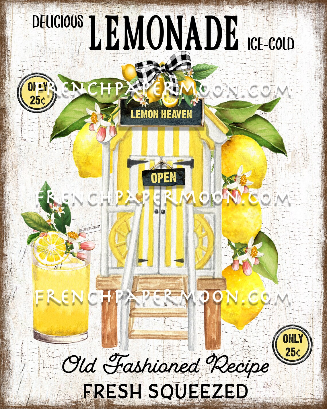 Lemonade Stand Fresh Squeezed Farmhouse Lemons DIY Lemonade | Etsy