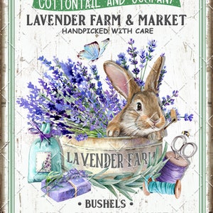 Farmhouse Lavender, DIY Lavender Sign, Spring Bunny, Lavender Market ...