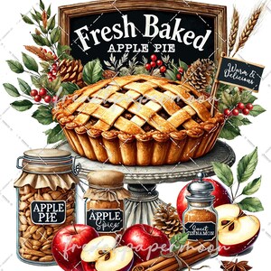 Homemade Apple Pie Digital DIY Sign PNG Fabric Transfer Kitchen Print ...