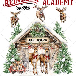 North Pole Reindeer Flight Academy School Aviation DIY Xmas Sign ...