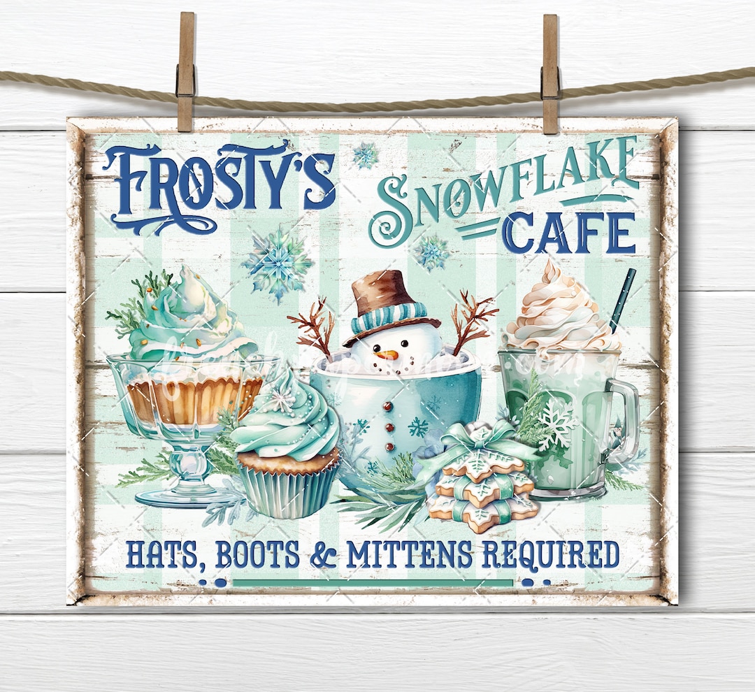 Frostys Snowflake Cafe Frozen Winter Sweets Hot Cocoa Ice Cream Cookies ...