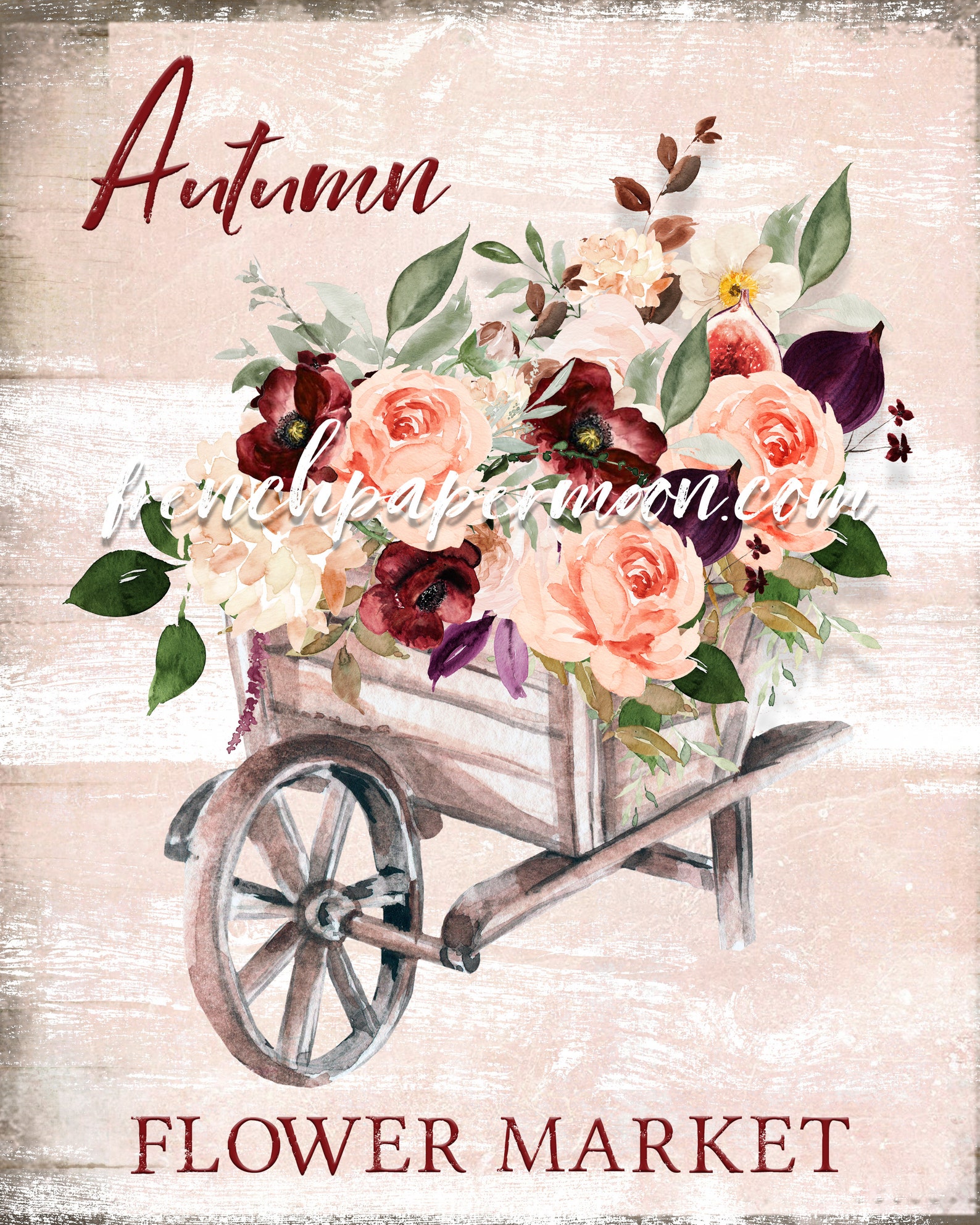 Autumn Flower Market Print Watercolor Fall Flowers | Etsy