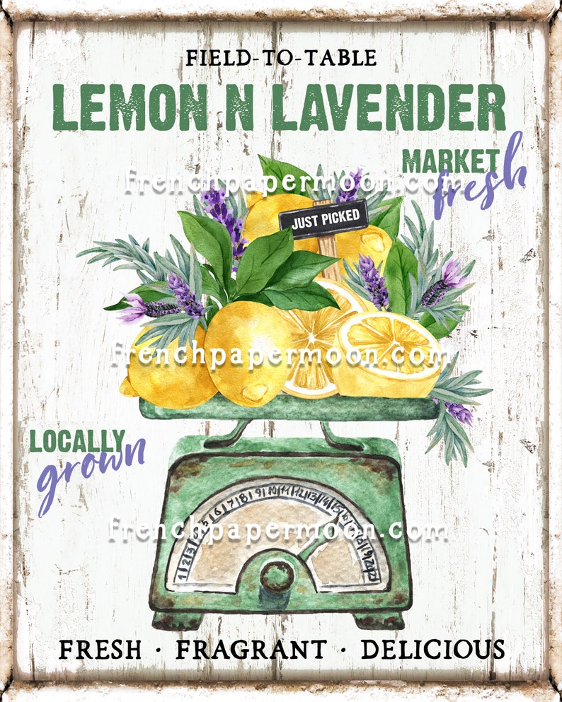 Farmhouse Scale Summer Lemons Lavender DIY Lemon Market - Etsy