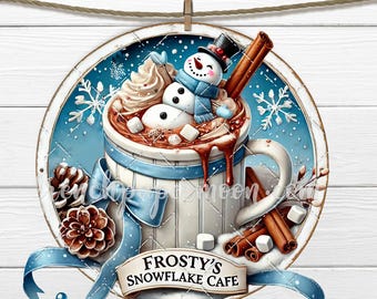 Gingerbread Bakery DIY Christmas Sign, Winter Drink Cupcake Cocoa Holly ...