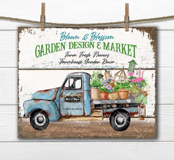 Rustic Farmhouse Pickup Truck DIY Sign Flower Truck Garden - Etsy