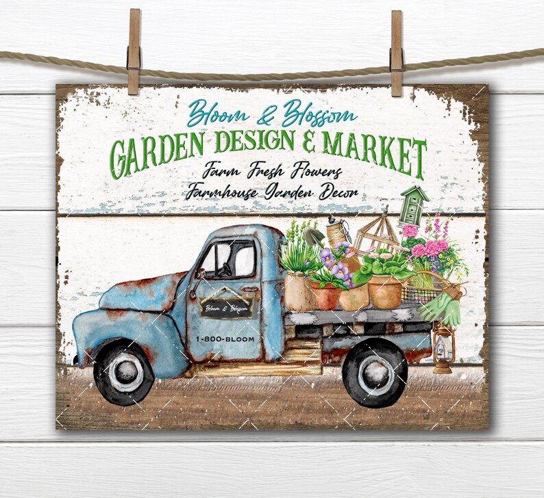 Rustic Farmhouse Pickup Truck DIY Sign Flower Truck Garden - Etsy