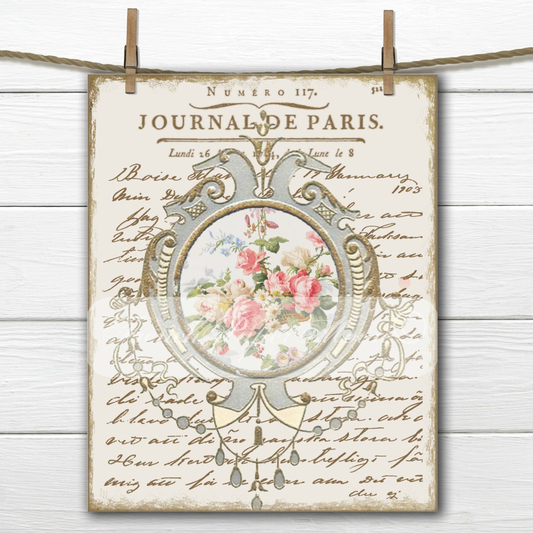 Vintage French Journal De Paris Digital Design, French Ephemera ...