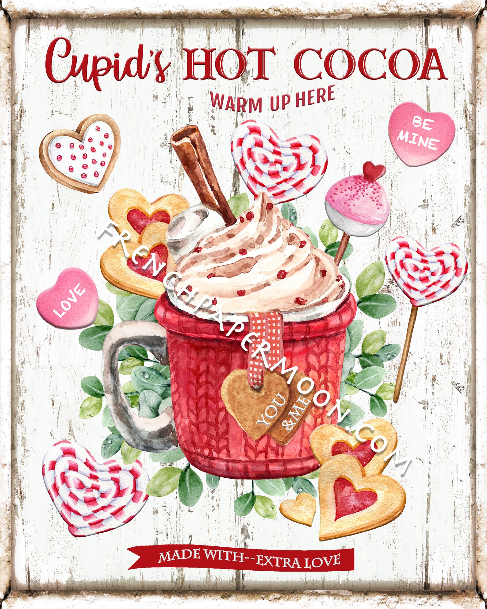 Valentine Hot Cocoa Hot Chocolate DIY Valentine Sign | Etsy