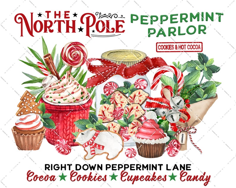 Christmas North Pole Peppermint Parlor Xmas Confectionary - Etsy