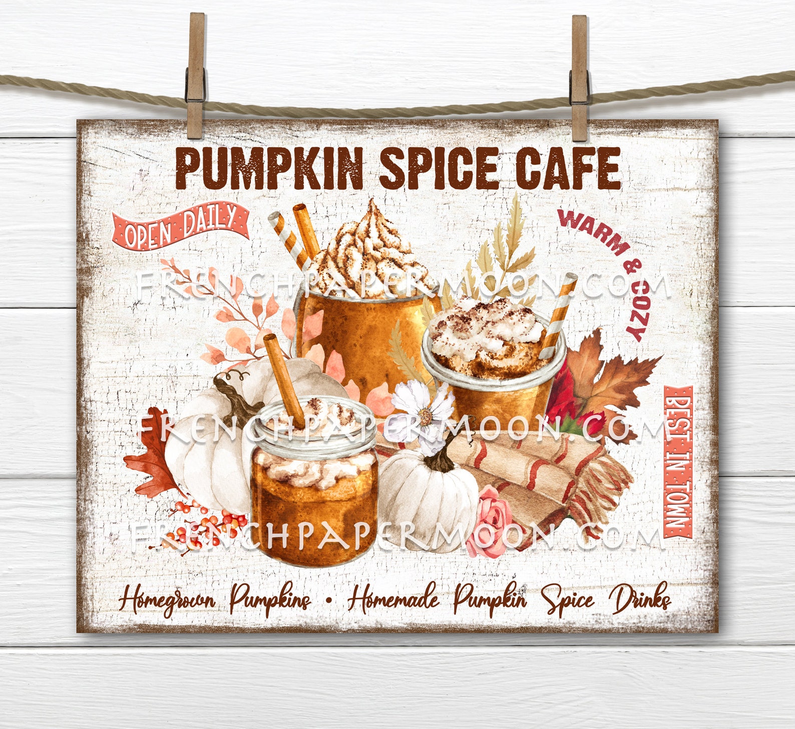 Pumpkin Spice Fall Cafe Pumpkin Drinks Autumn Drinks Fall | Etsy