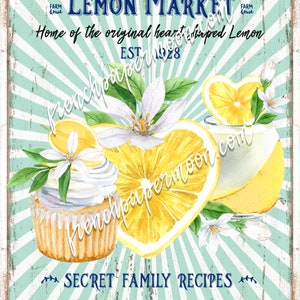 Farmhouse Lemons, Digital, Lemonade, Lemon Market, DIY Lemon Sign ...