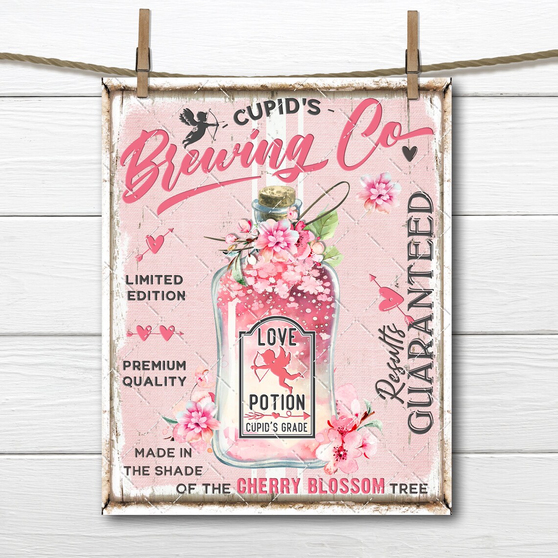 Cupid's Brewing Company Pink Valentine Love Potion Bottle - Etsy