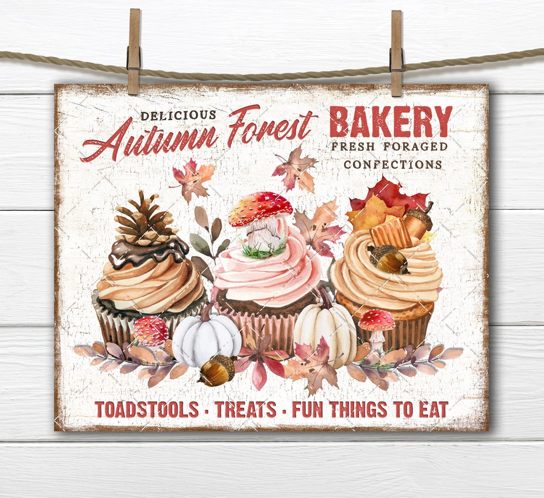 Autumn Forest Bakery Fall Cupcakes Pine Cone Acorns Foliage, DIY Fall ...