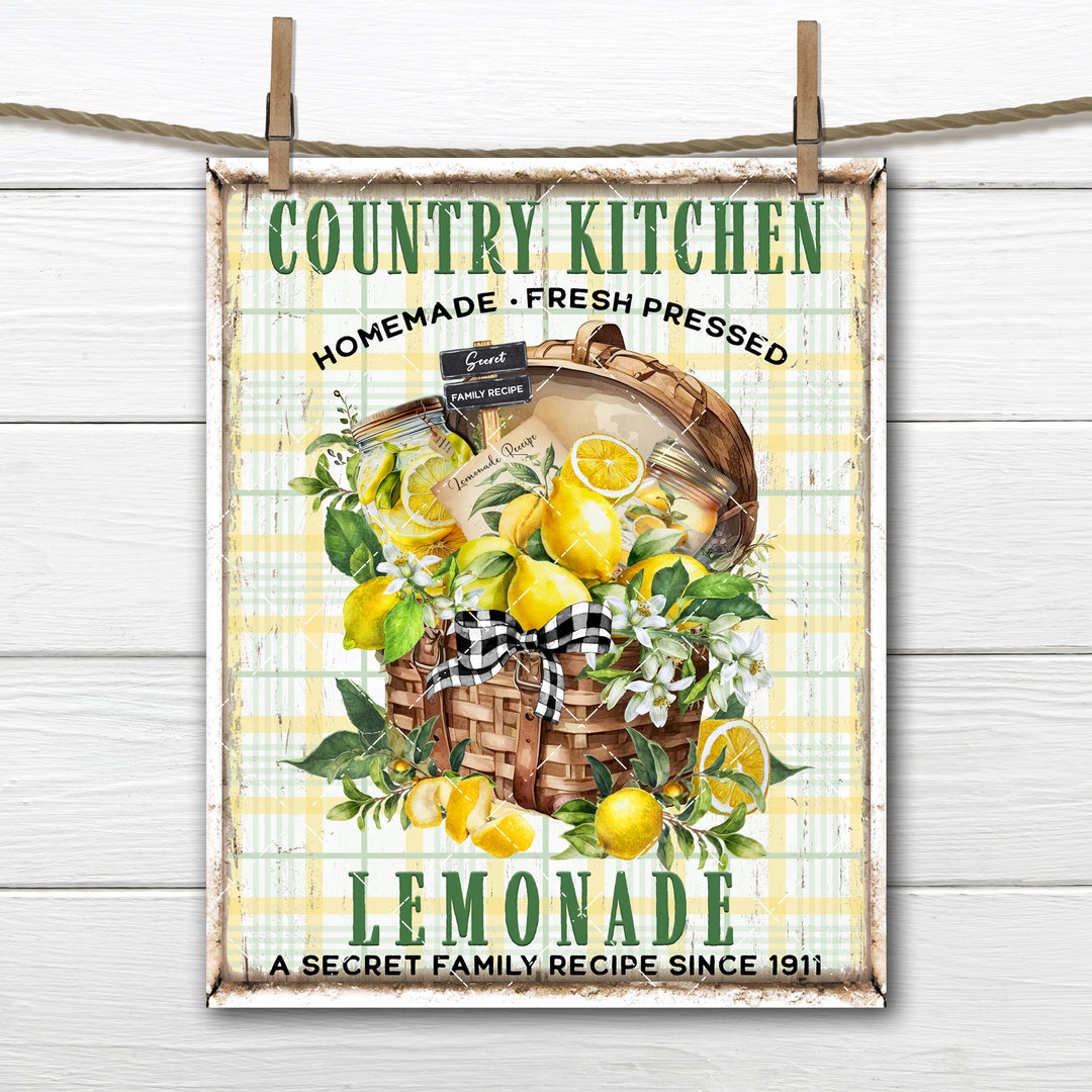 Farmhouse Lemonade Lemon Basket DIY Sign Making Digital Download Fabric ...