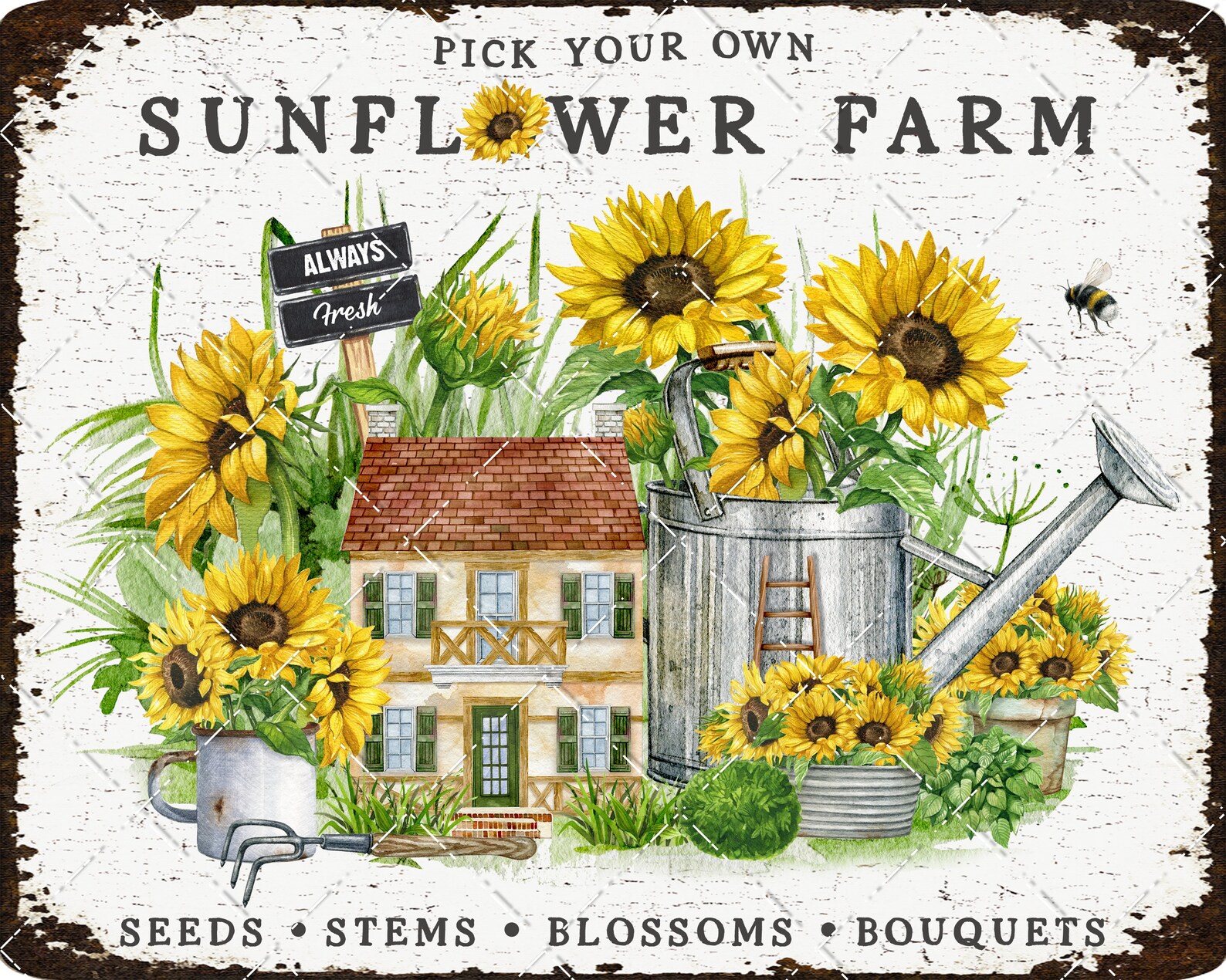 Sunflower Farm DIY Sunflower Sign Rustic Farmhouse Pick - Etsy