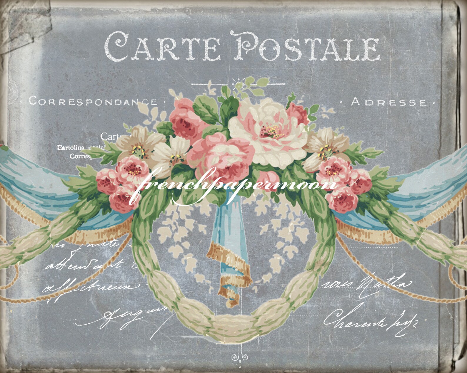 Vintage French Digital Postcard Carte Postale Big and Small - Etsy