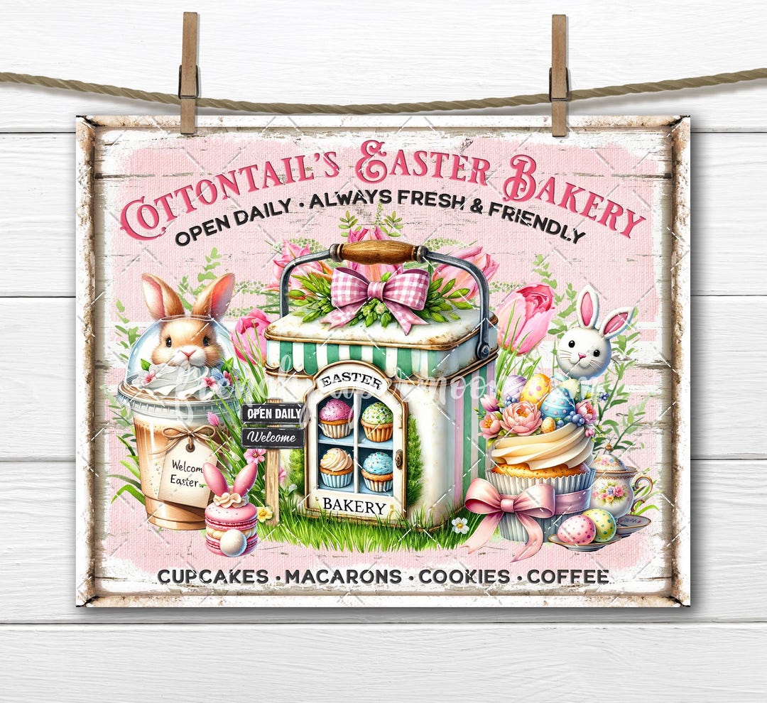 Adorable Easter Bunny Bakery, Cottontails Easter Bakery, Coffee ...