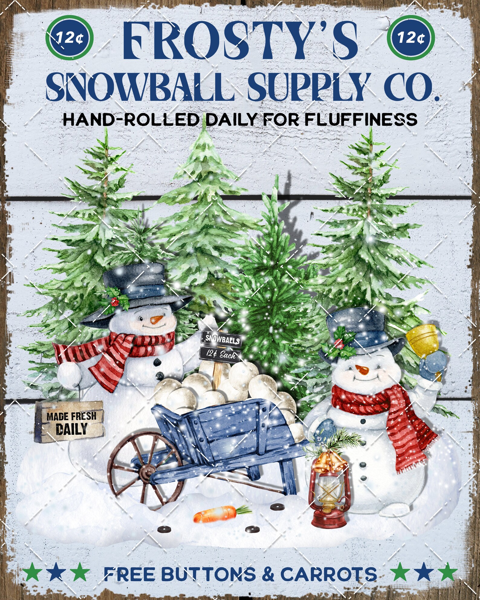 Christmas Frosty Snowman Sign Snowballs, Farmhouse Christmas Decor DIY ...