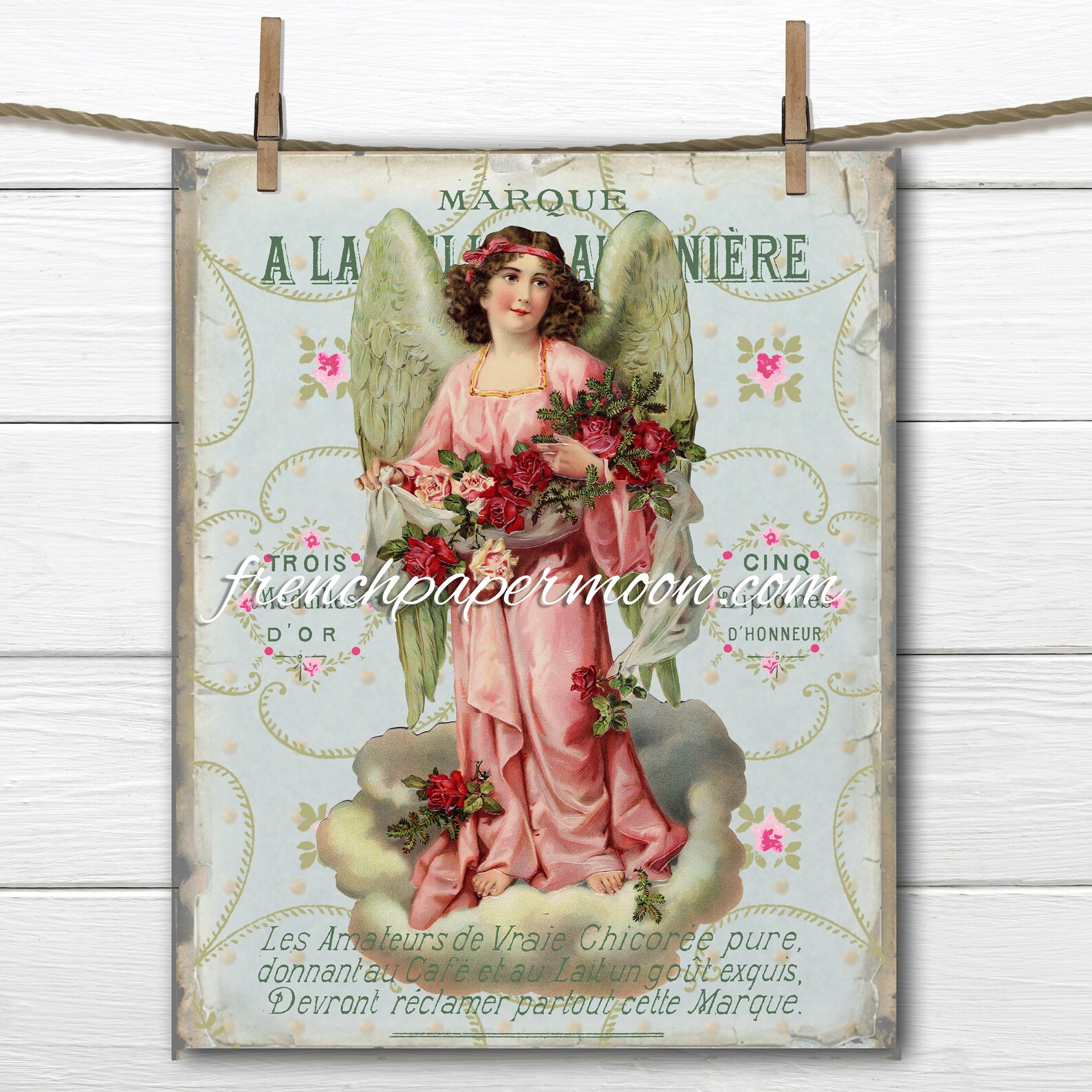 Shabby Chic Printable Victorian Angel French Shabby | Etsy