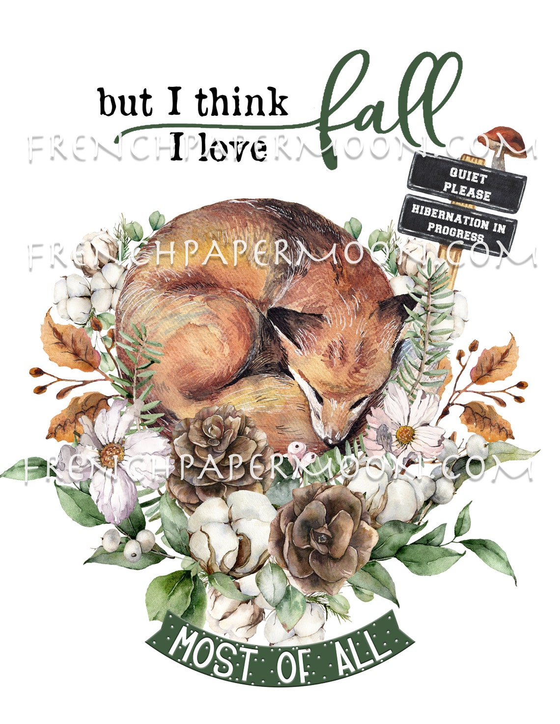 Rustic Woodland Fox Fall Fox Digital Forest Fox DIY Fall - Etsy
