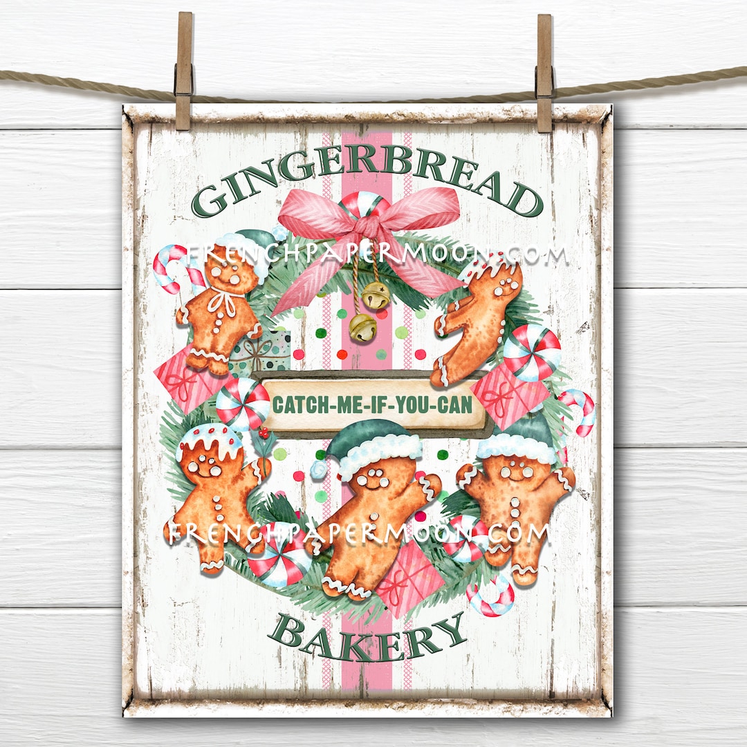 Christmas Gingerbread Bakery, Gingerbread Cookies, Gingerbread Wreath ...