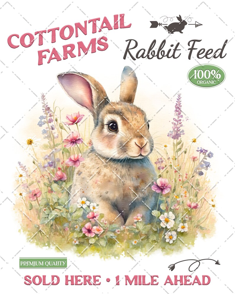 Cottontail Farms Bunny Feed Easter Rabbit Garden DIY Sign - Etsy