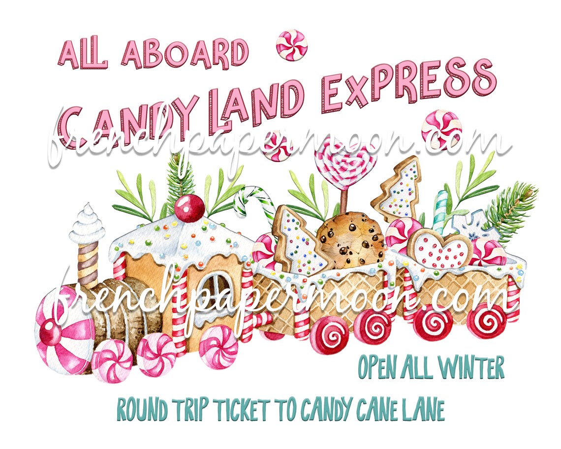 Candy Land Express Christmas Sign, DIY Xmas Sign, Xmas Train Treats ...