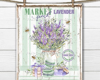 Lavender Farmhouse, Digital, Lavender Market, DIY Lavender Sign, Tiered ...