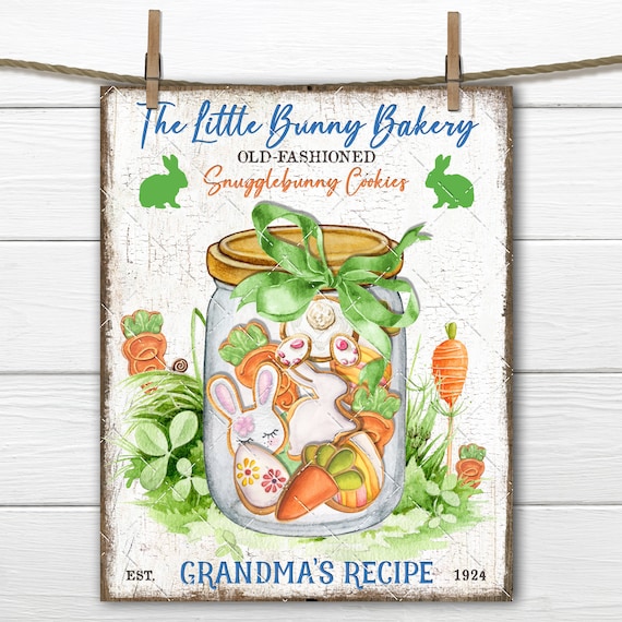 Easter Cookies Bunny Bakery DIY Sign Mason Jar Easter | Etsy