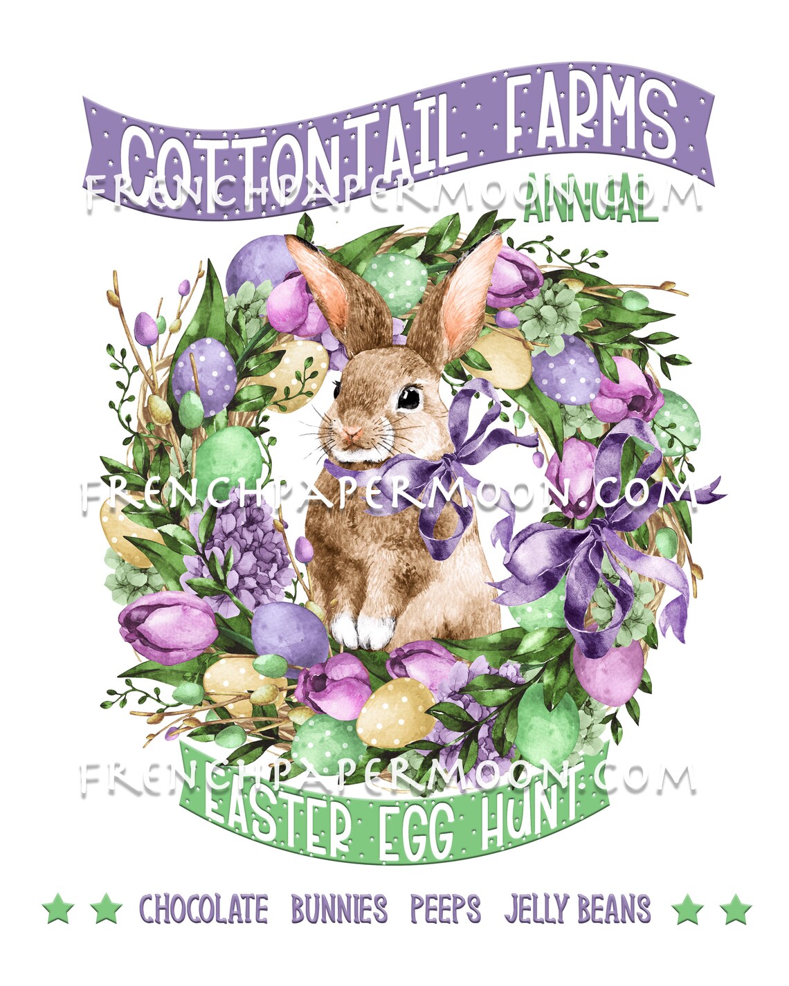 Cottontail Easter Bunny DIY Bunny Sign Easter Egg Hunt - Etsy