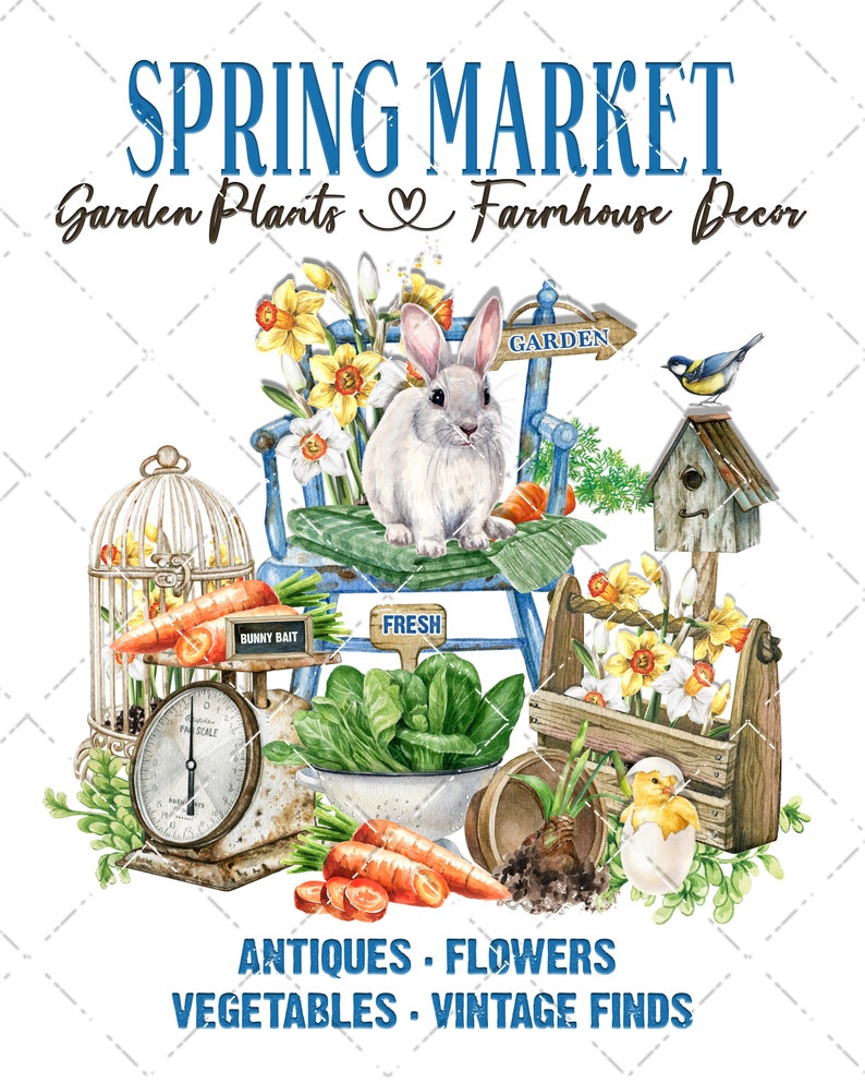 Spring Market DIY Sign, Garden Decor Sign, Farmhouse Garden, Spring ...