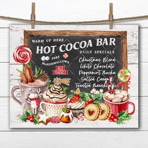 Christmas Hot Cocoa Digital Art Print Xmas Drinks Sweets - Etsy