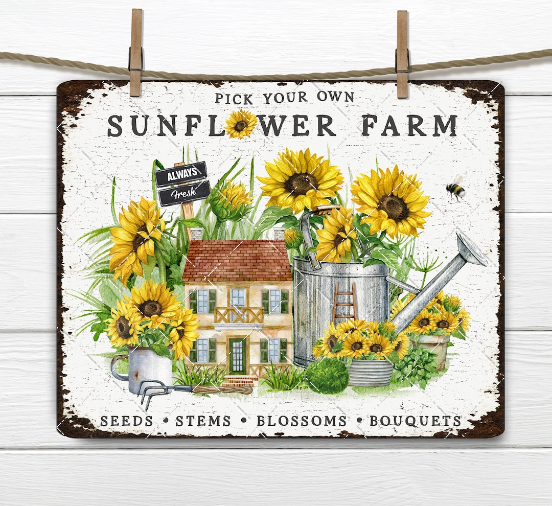 Sunflower Farm, DIY Sunflower Sign, Rustic Farmhouse, Pick Your Own ...