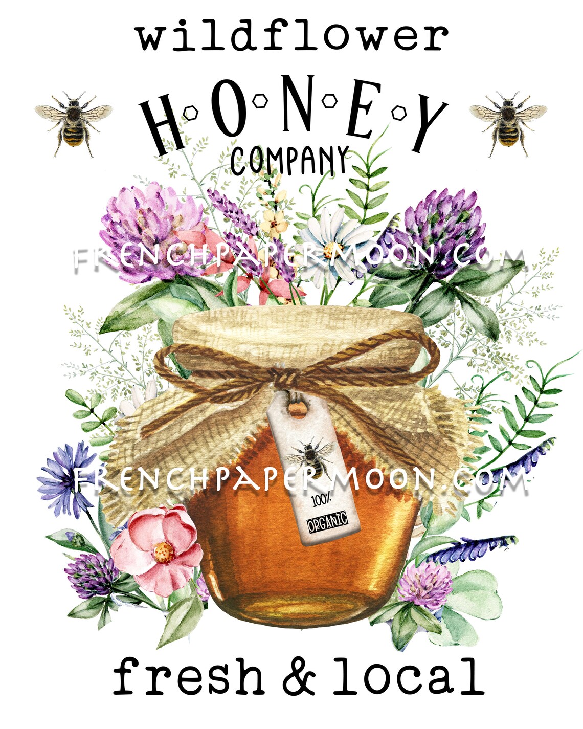 Farmhouse Honey, Honey Jar, Wildflower, Vintage Bees, Rustic Honey Sign ...